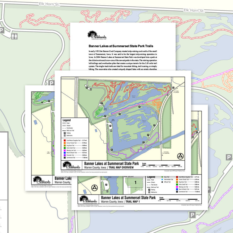 Banner Lakes at Summerset State Park Trail Map Printable Download ...