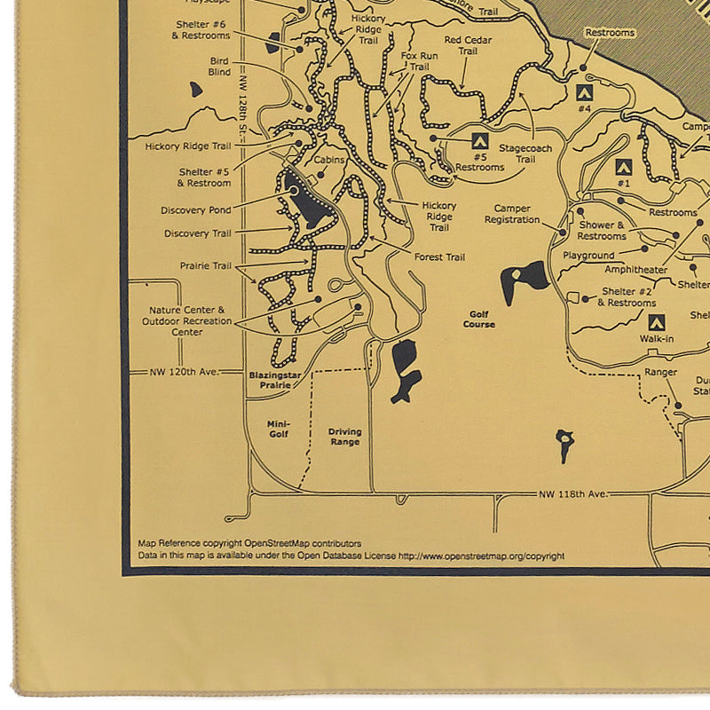 Jester County Park Trail Map Bandanna – Iowa Parklands