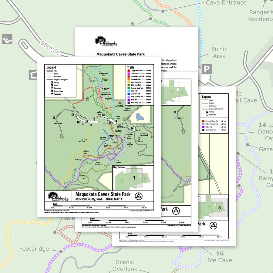 Maquoketa Caves State Park Trail Map Printable Download – Iowa Parklands