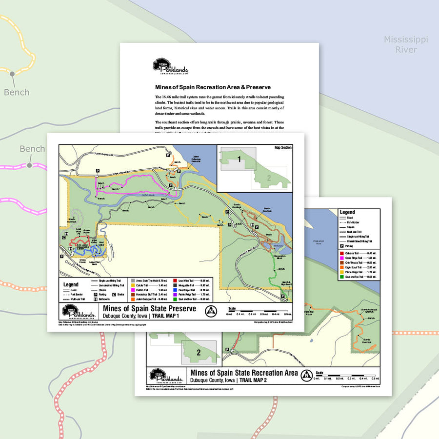 Mines of Spain State Recreation Area Trail Map Printable Download ...