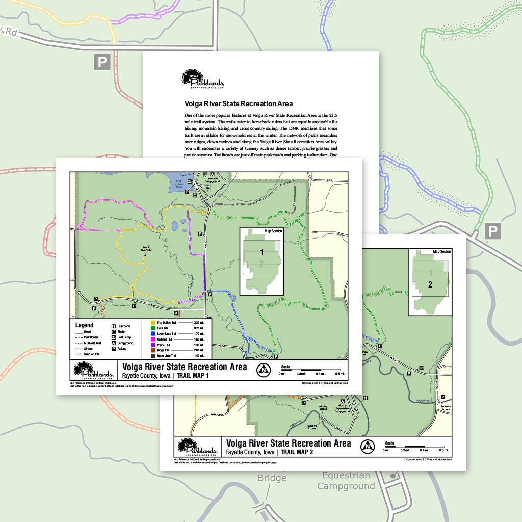 Volga River State Recreation Area Trail Map Printable Download – Iowa ...
