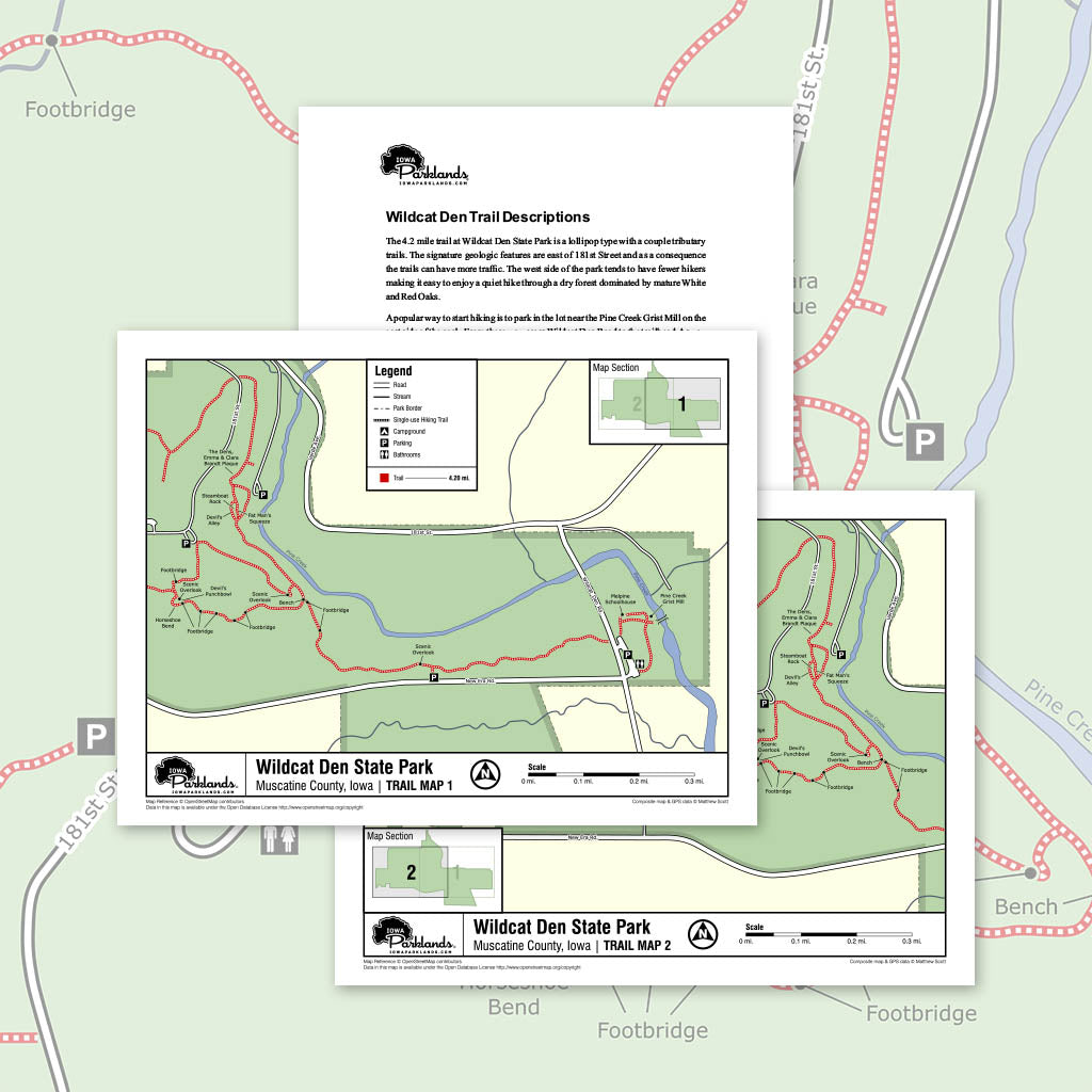 Wildcat Den State Park Trail Map Printable Download – Iowa Parklands